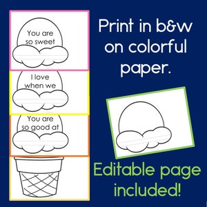 Mothers Day Fathers Day Ice Cream Craft and Writing Activity - Etsy