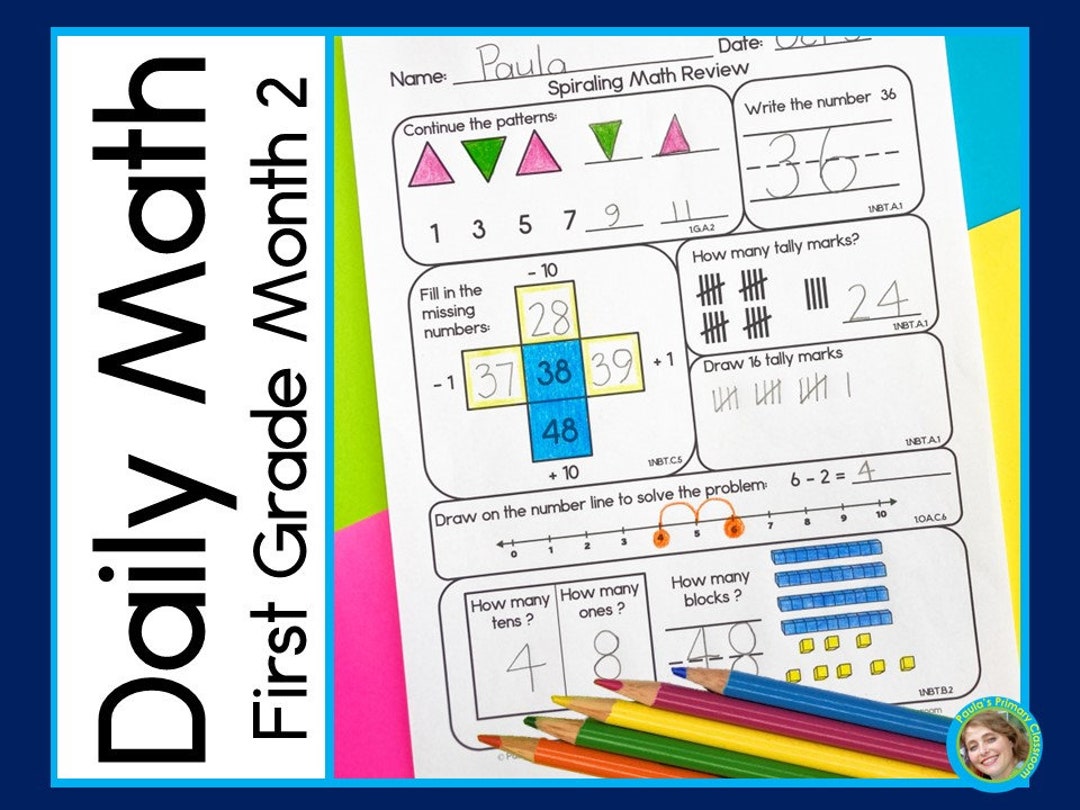 Math Spiral Review Daily Worksheets Morning Work Homework - Etsy
