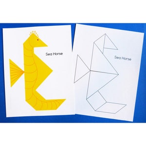Ocean Tangram Puzzles Printable 2D Shapes Math Center - Etsy