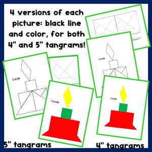 Christmas Tangram Puzzles | Printable Tangrams | 2D Shapes Math Center ...