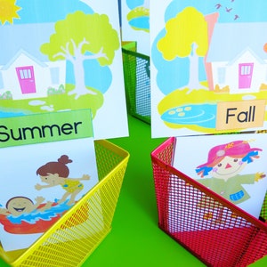 Four Seasons Picture Sorting Posters and Worksheet Spring Summer Winter ...