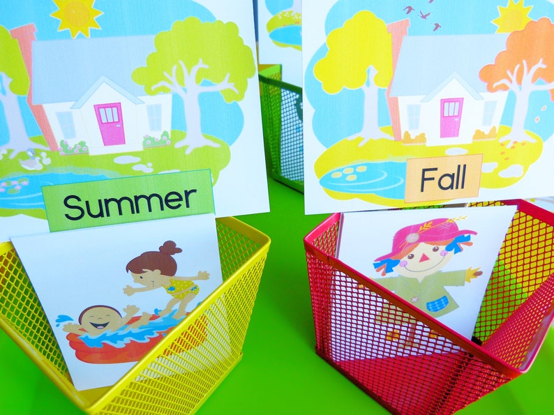 Four Seasons Picture Sorting Posters and Worksheet Spring Summer Winter ...