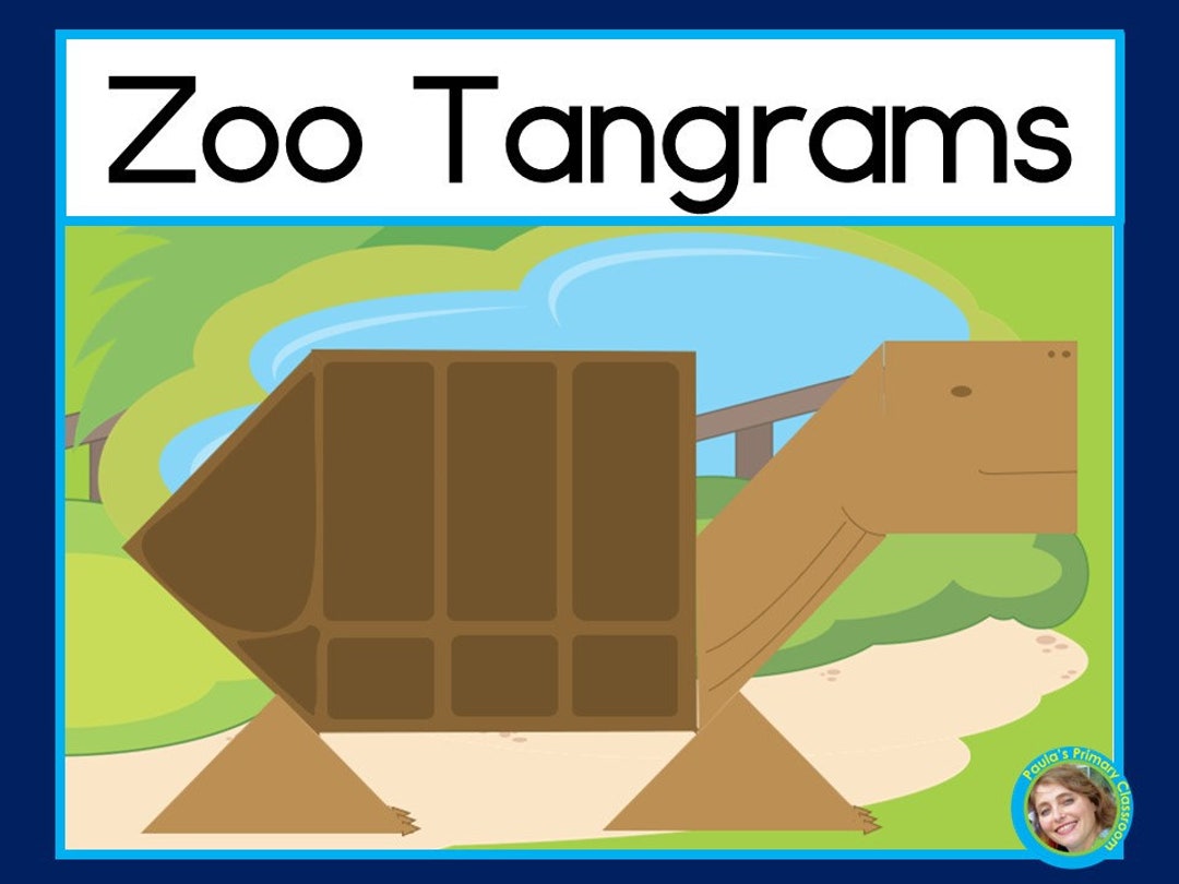 Zoo Animal Tangram Puzzles 2D Shapes Math Center - Etsy