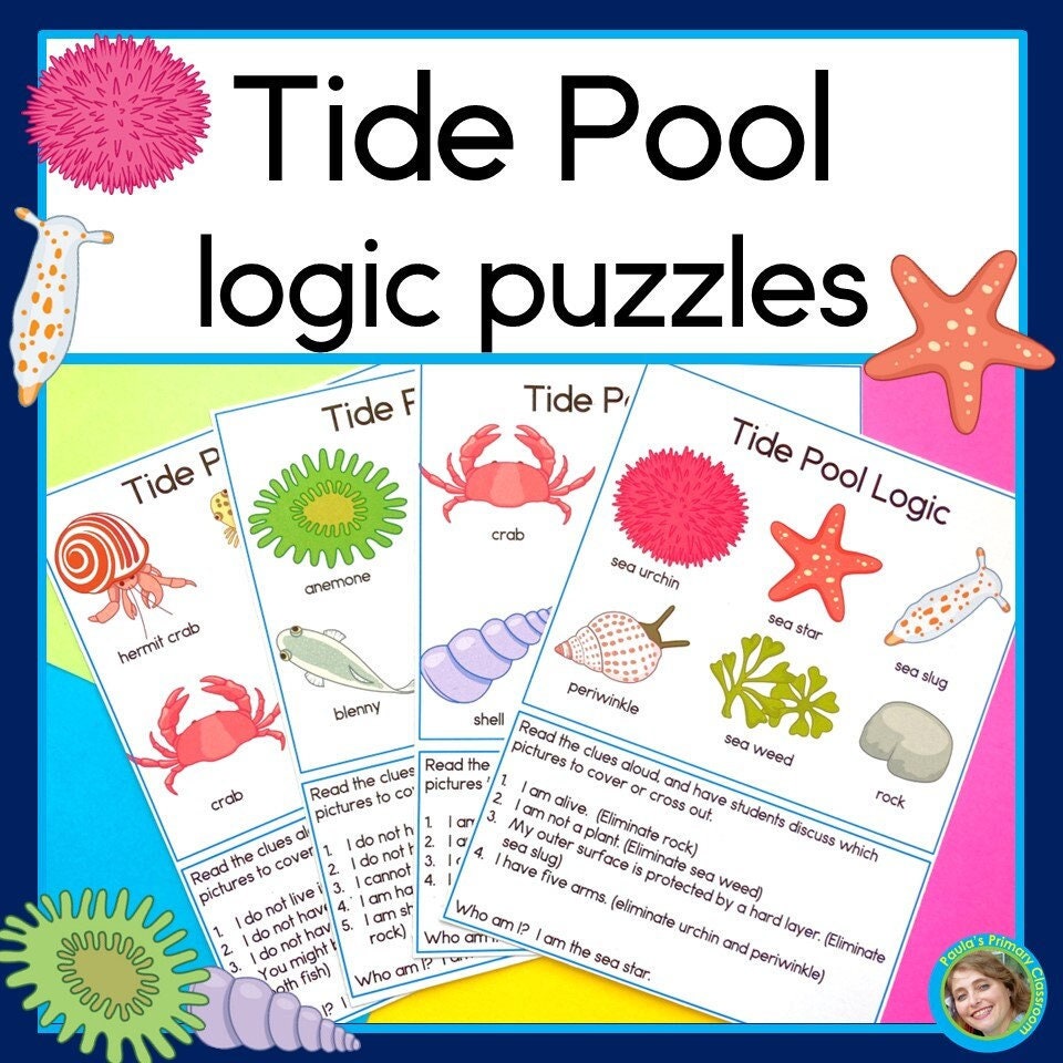 Tide Pool Math Logic Puzzles Process of Elimination With Ocean Animals ...