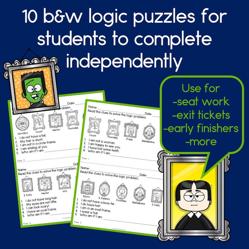 Halloween Math Logic Puzzles | Critical Thinking Enrichment Activities ...