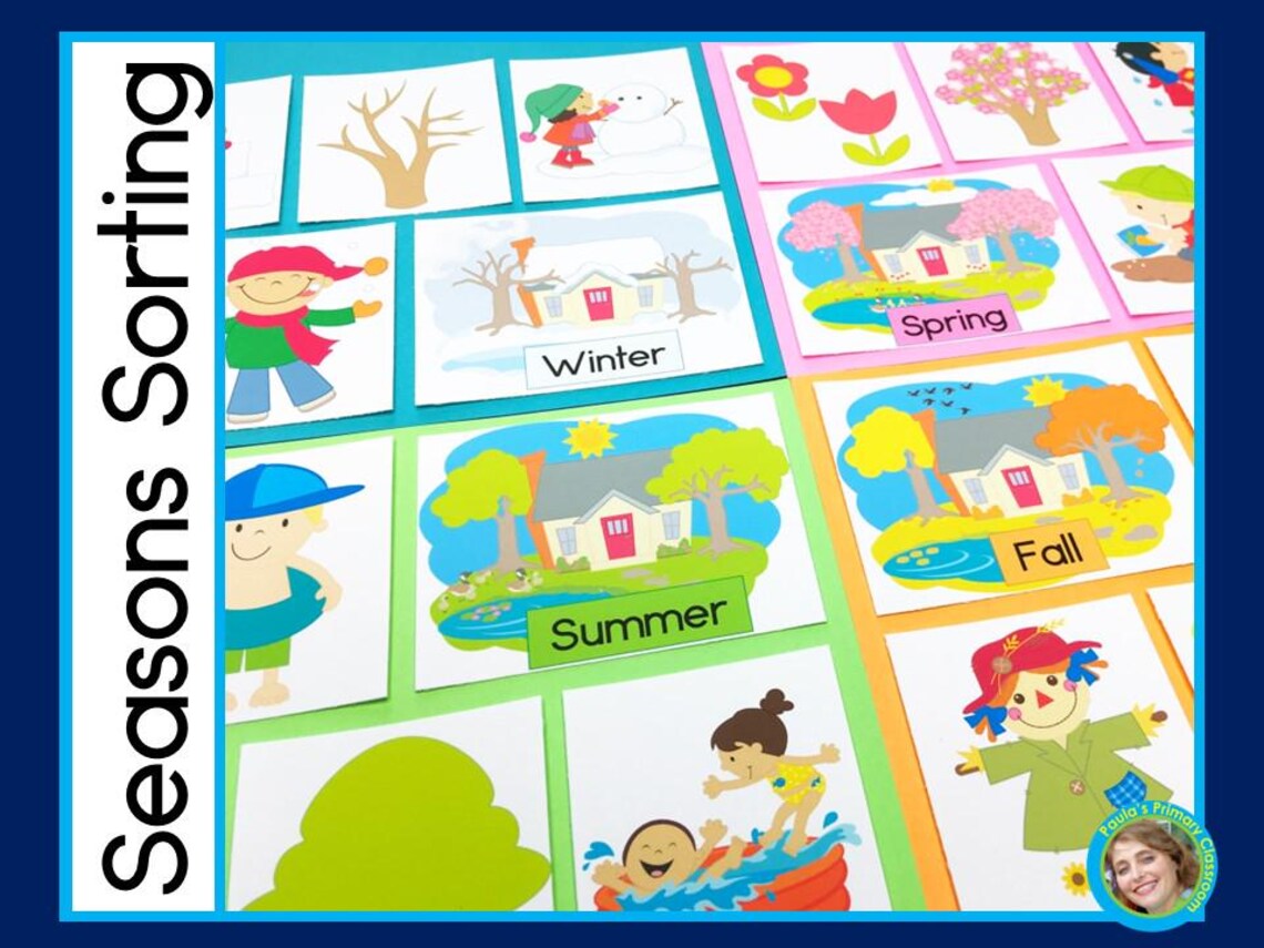 Four Seasons Picture Sorting Posters and Worksheet Spring Summer Winter ...