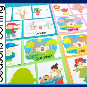 Four Seasons Picture Sorting Posters and Worksheet Spring Summer Winter ...