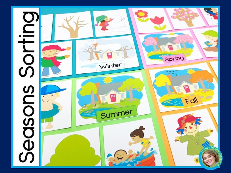 Four Seasons Picture Sorting Posters and Worksheet Spring Summer Winter ...
