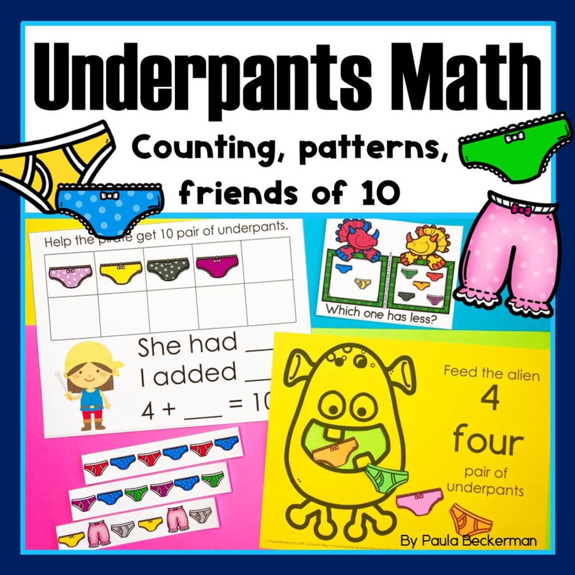 Underpants Math | Underwear Math | Number Pattern Sorting and Addition ...