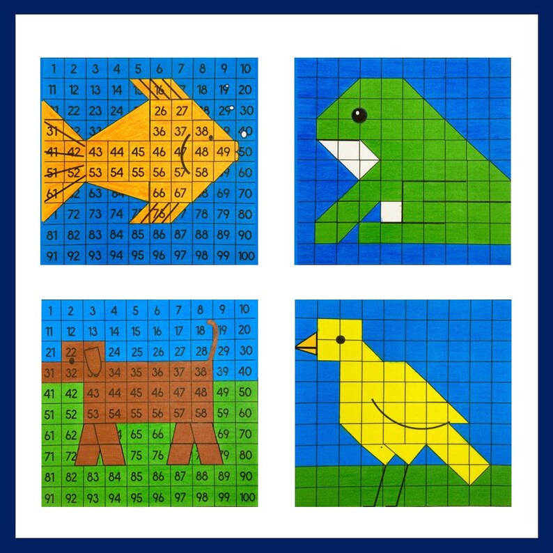 Pets 100s Chart Math Numbered and Blank 100 Charts Place Value Mystery ...