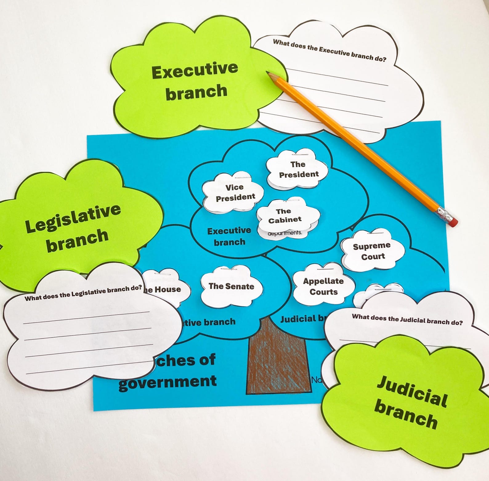 3 Branches of Government Activity Constitution Day Activity Craft ...