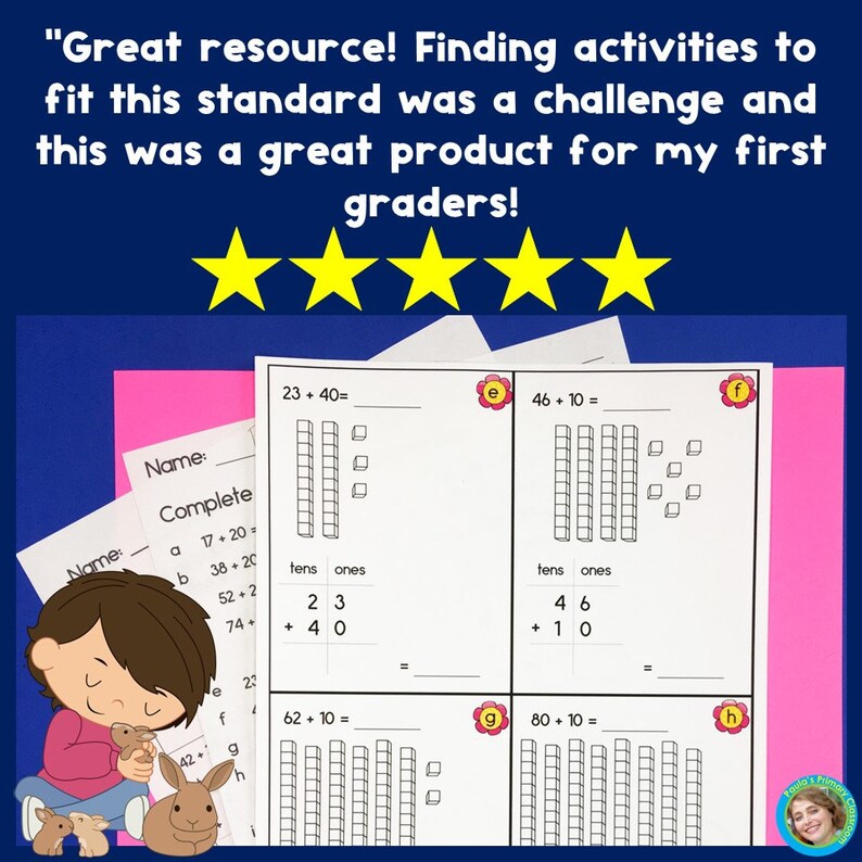 Adding BIG, Adding Multiples of 10 to a 2 Digit Number Spring Flowers ...