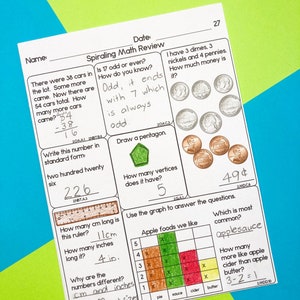 2nd Grade Math Spiral Review | Morning Work | Homework | Warm Ups Month ...