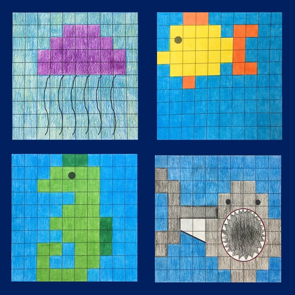 Ocean Animals 100s Chart Hundreds Charts 100 Chart Mystery Pictures - Etsy