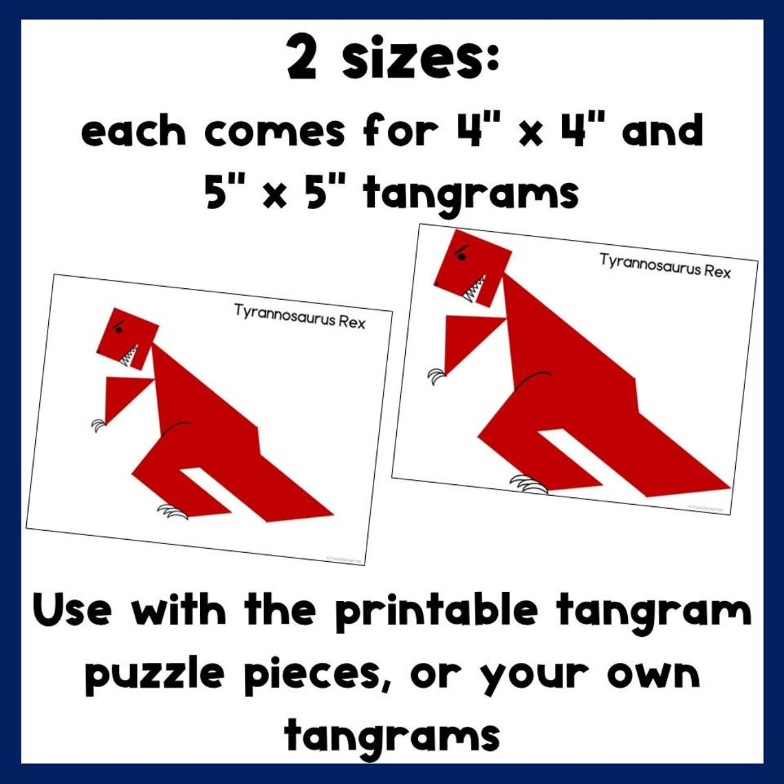Dinosaurs Tangram Puzzles Printable | 2D Shapes Math Center | Tangrams ...