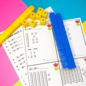 Adding BIG, Adding Multiples of 10 to a 2 Digit Number Spring Flowers ...