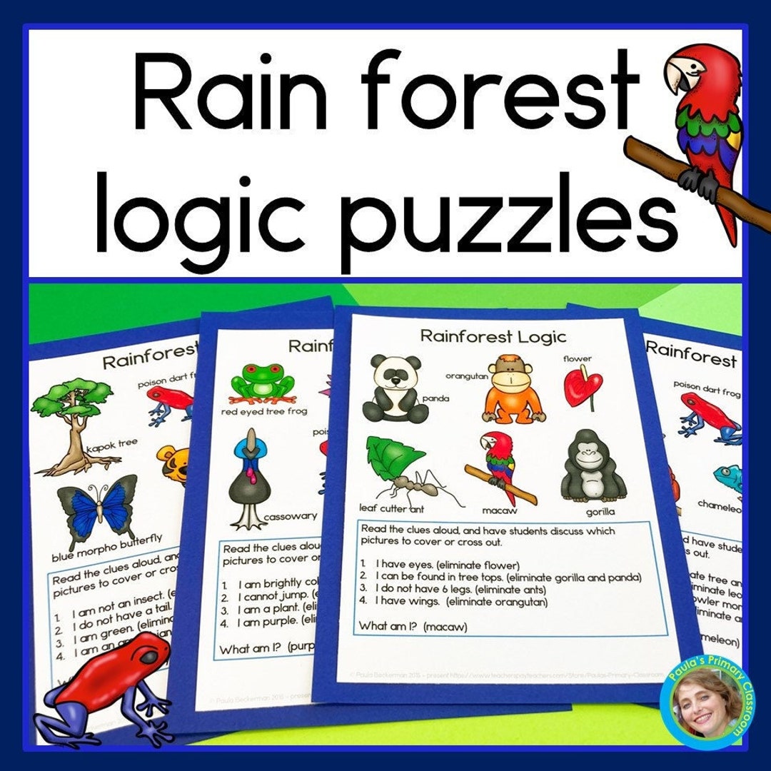 Rainforest Critical Thinking Math Logic Puzzles Brain Teasers for ...