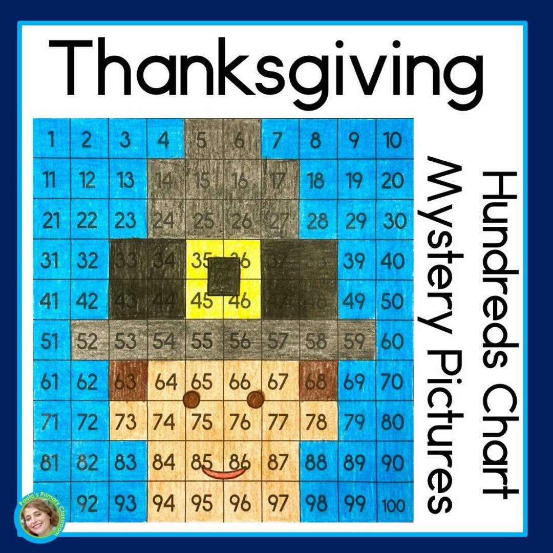 Thanksgiving Math 100s Chart Hundreds Chart 100 Chart Mystery Pictures ...