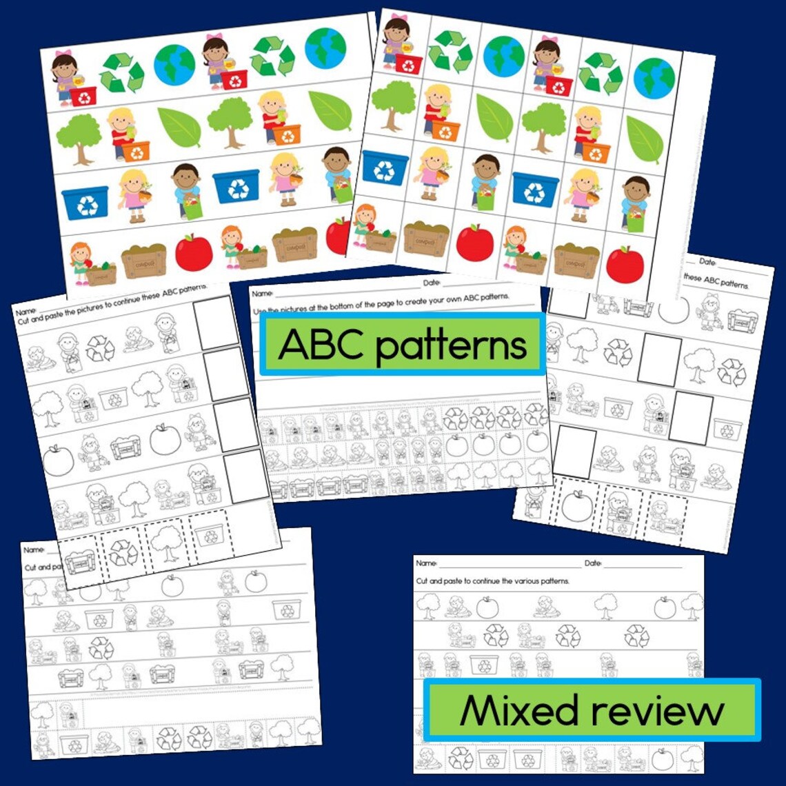 Earth Day | Conservation Math Center With AB, ABC, & ABB Patterns - Etsy