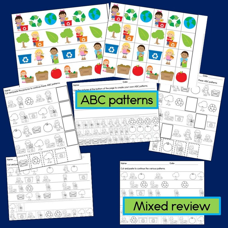 Earth Day | Conservation Math Center With AB, ABC, & ABB Patterns - Etsy
