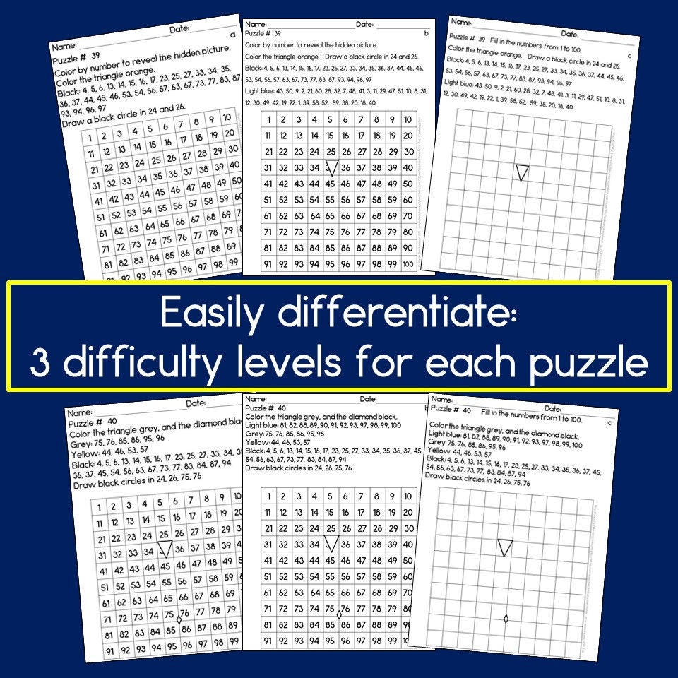 Penguin 100s Chart | Hundreds Charts | 100 Chart Mystery Pictures - Etsy