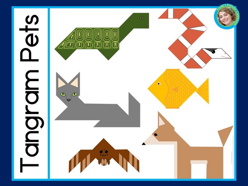 Pet Tangram Puzzles Printable 2D Shapes Math Center - Etsy