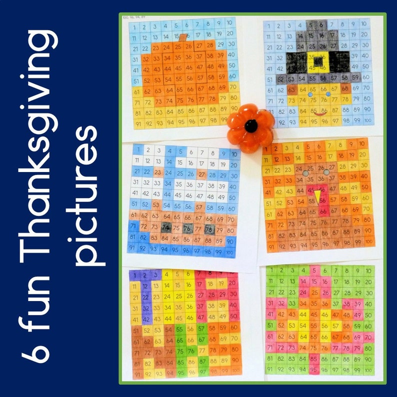 Thanksgiving Math 100s Chart Hundreds Chart 100 Chart Mystery Pictures ...