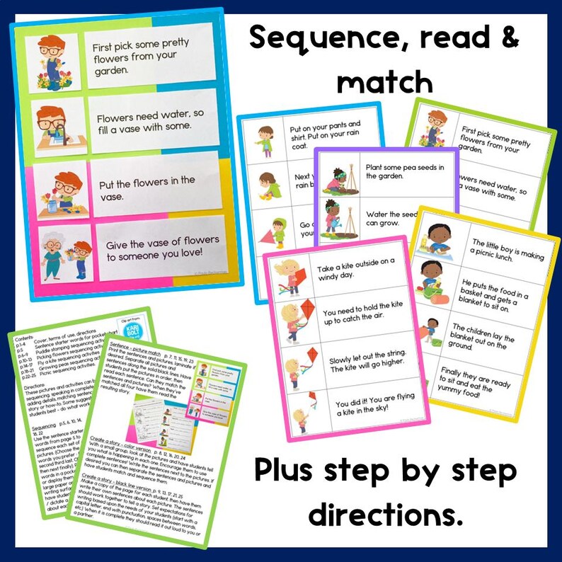 Spring Story Sequencing Speaking and Writing Activities - Etsy