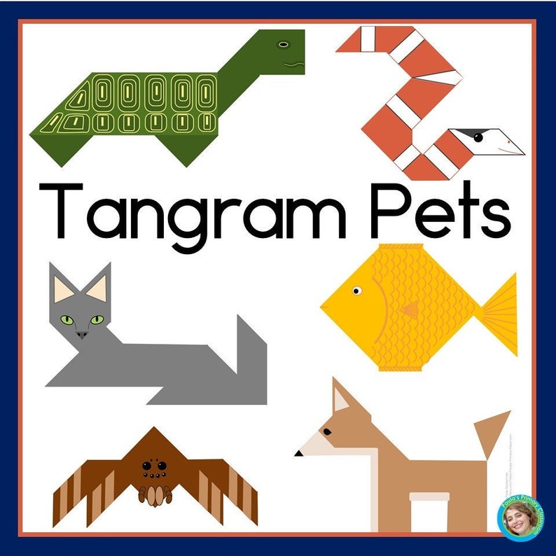 Pet Tangram Puzzles Printable 2D Shapes Math Center Tangrams - Etsy