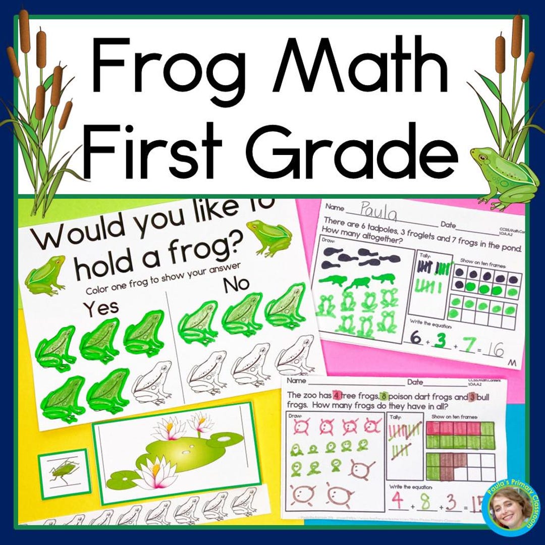 Spring Frog Math Worksheets & Activities With Addition Subtraction Word ...