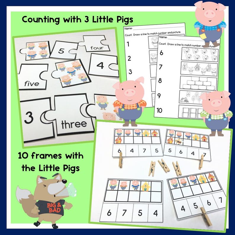 Fairy Tale Math Centers for Preschool Kindergarten | Numbers Counting ...
