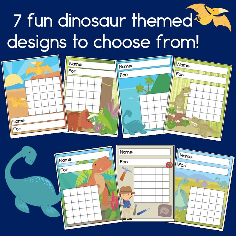 Incentive Charts Dinosaur Theme | Color and Blackline - Etsy
