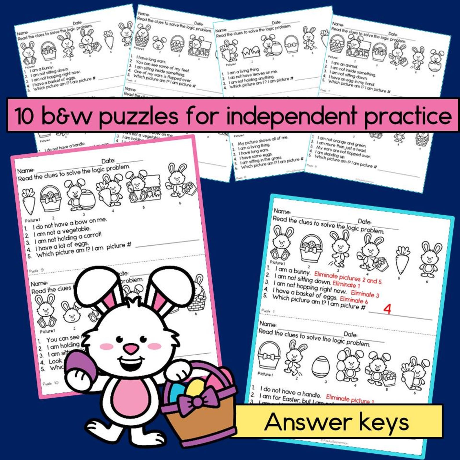 Easter Logic Puzzles Math Critical Thinking Brainteasers | Spring Logic ...