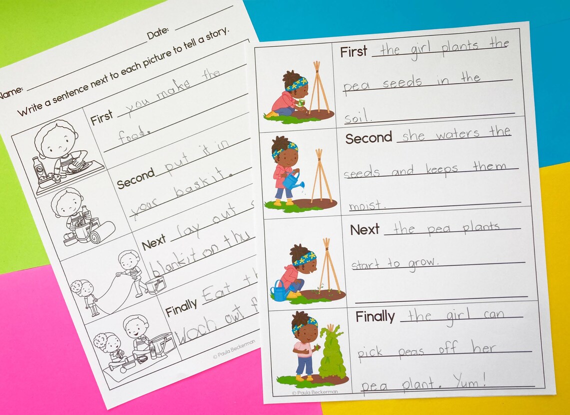Spring Story Sequencing Speaking and Writing Activities - Etsy