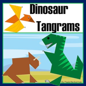 Dinosaurs Tangram Puzzles Printable | 2D Shapes Math Center | Tangrams ...