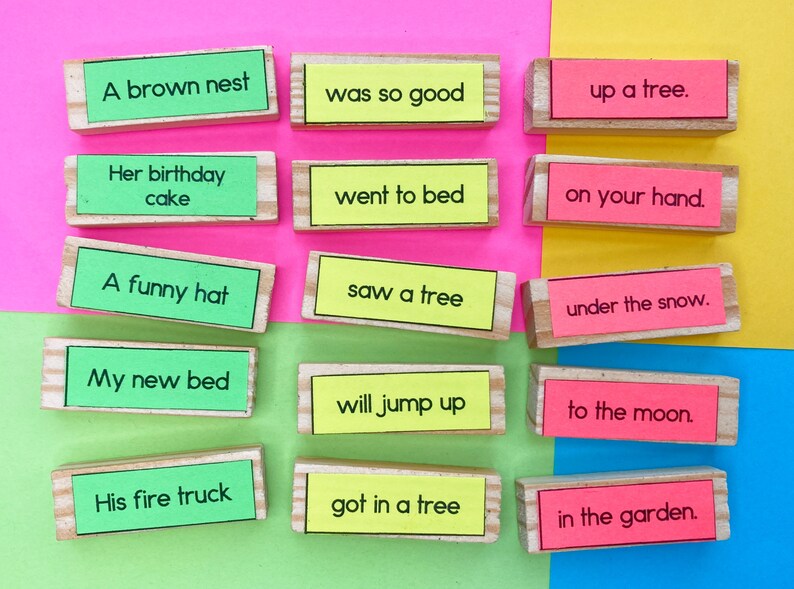 Silly Sentences Building Game for Tumbling Blocks - Etsy