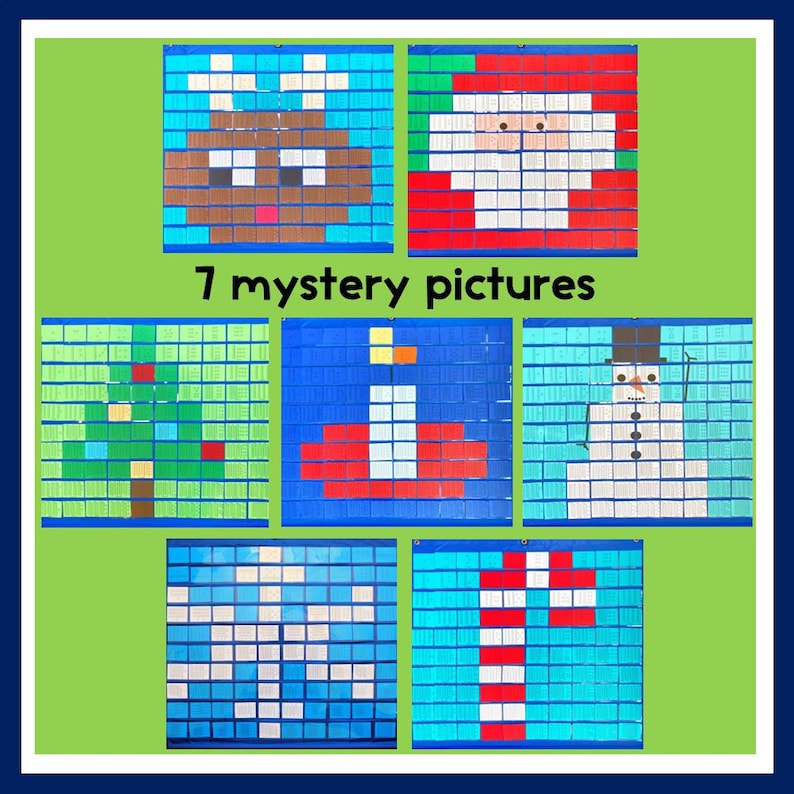 Christmas Place Value 100s Chart Mystery Pictures for Pocket Charts ...
