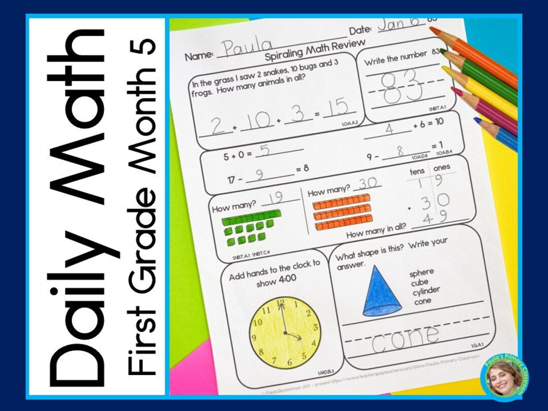 Math Spiral Review Daily Worksheets Morning Work Homework - Etsy