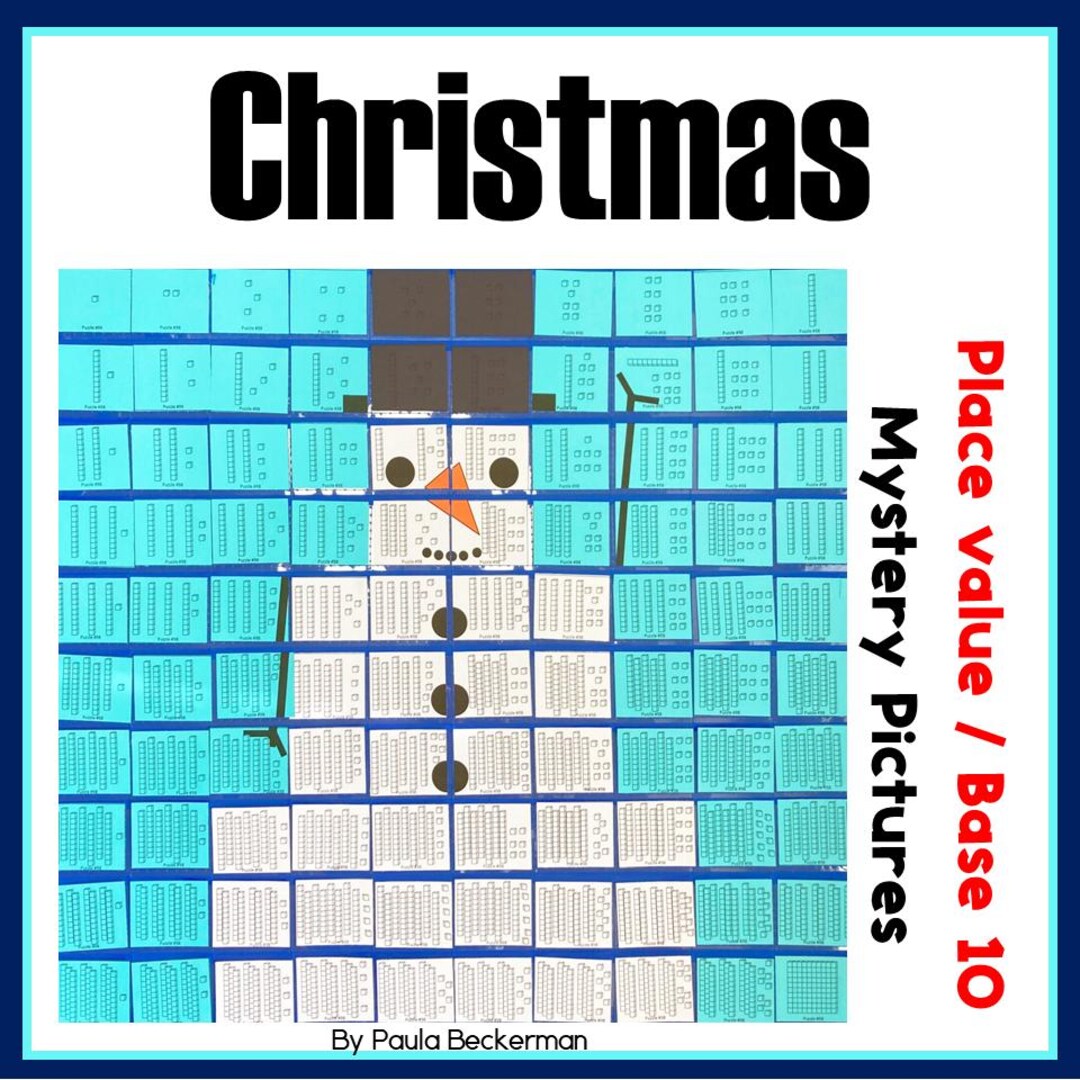 Christmas Place Value 100s Chart Mystery Pictures for Pocket Charts ...
