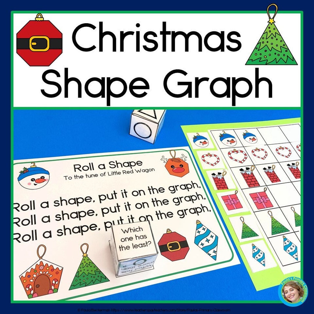 Christmas 2D Shapes Roll and Graph Math Activity and Shape Posters - Etsy