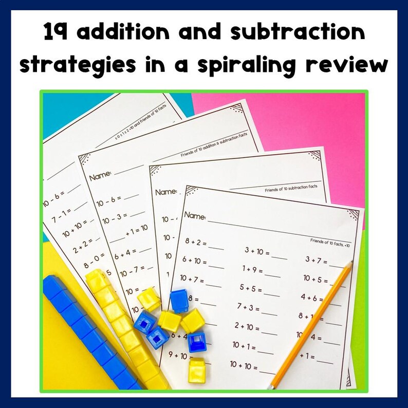 1st Grade Math Facts Fluency Timed Tests Addition and Subtraction ...