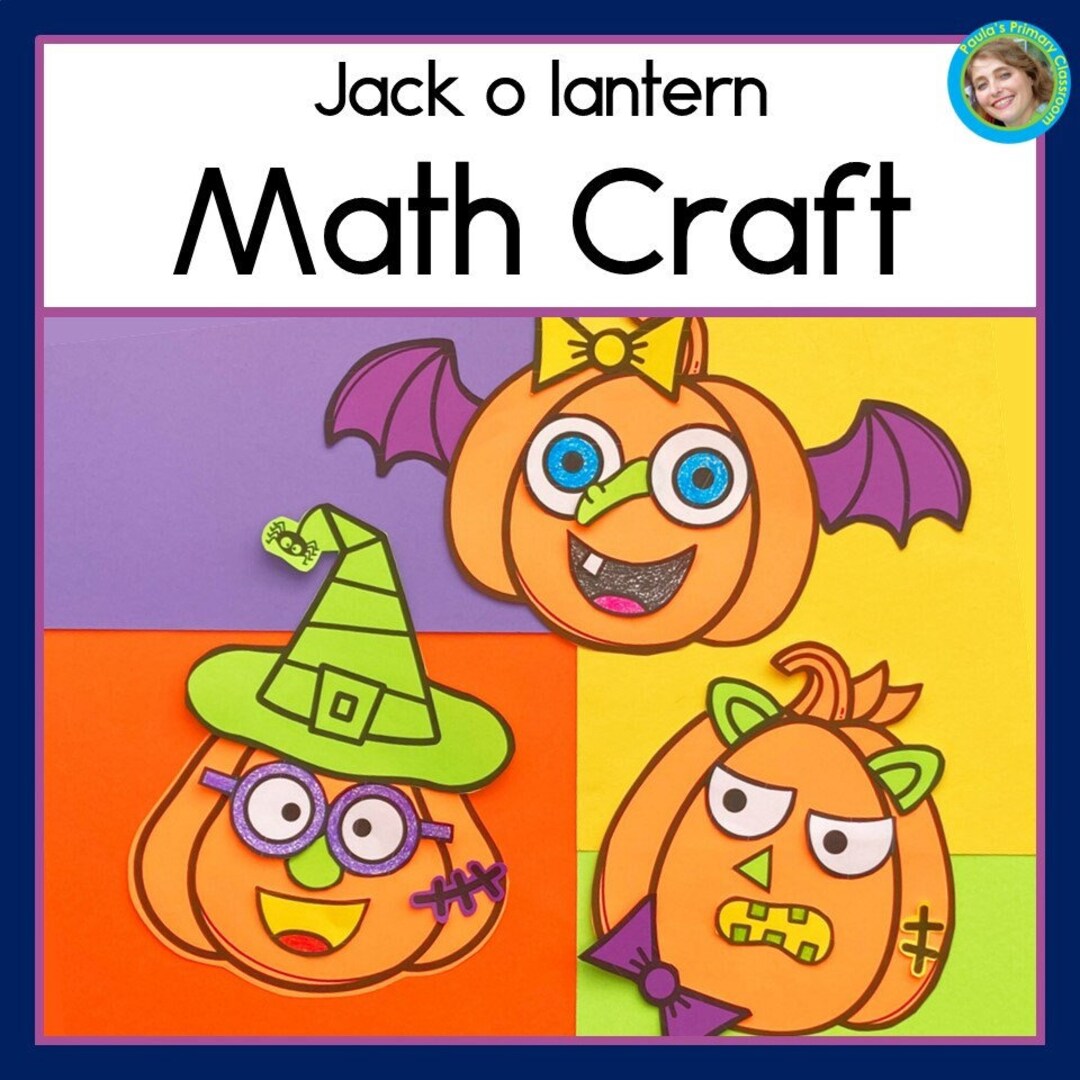 Halloween Jack O Lantern Math Game Craft and Worksheets - Etsy