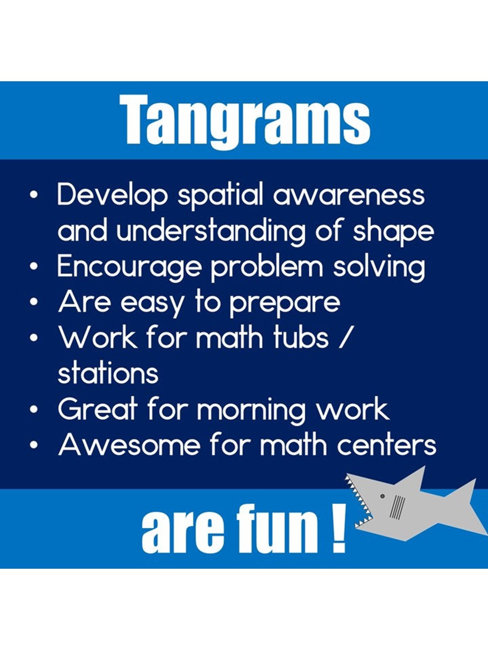 Ocean Tangram Puzzles Printable | 2D Shapes Math Center | Tangrams - Etsy