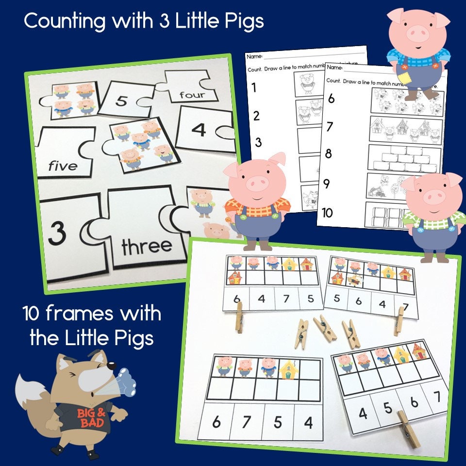 Fairy Tale Math Centers for Preschool Kindergarten | Numbers Counting ...