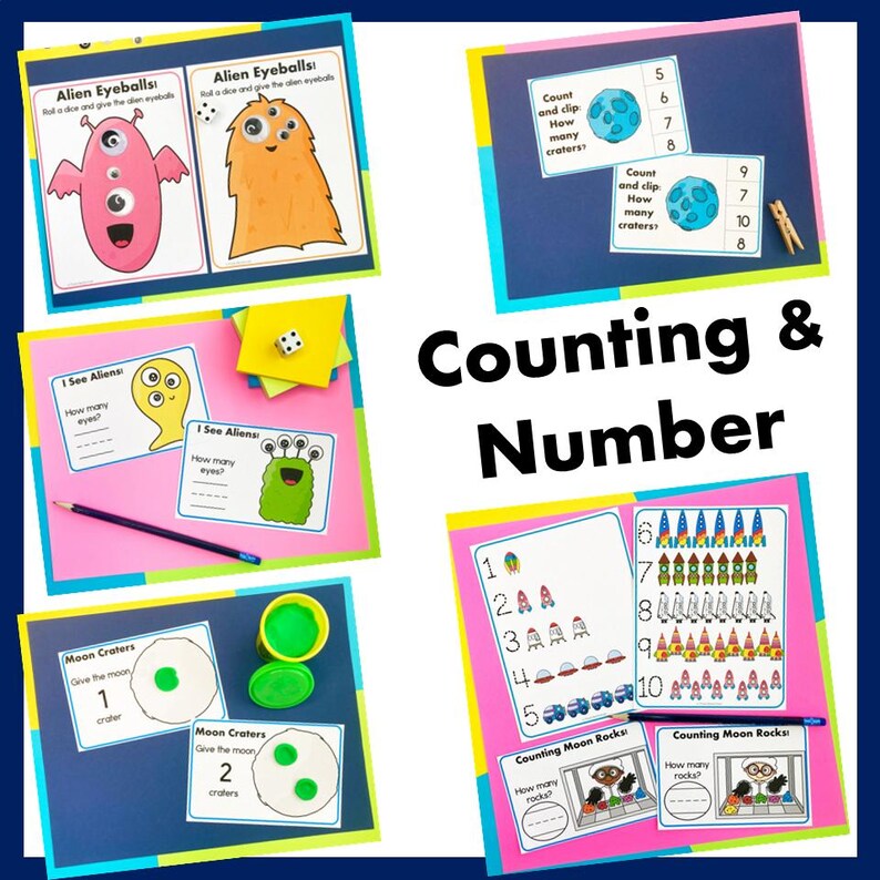 Space Math Activities: Number, Shape, Measurement, Positional Words ...