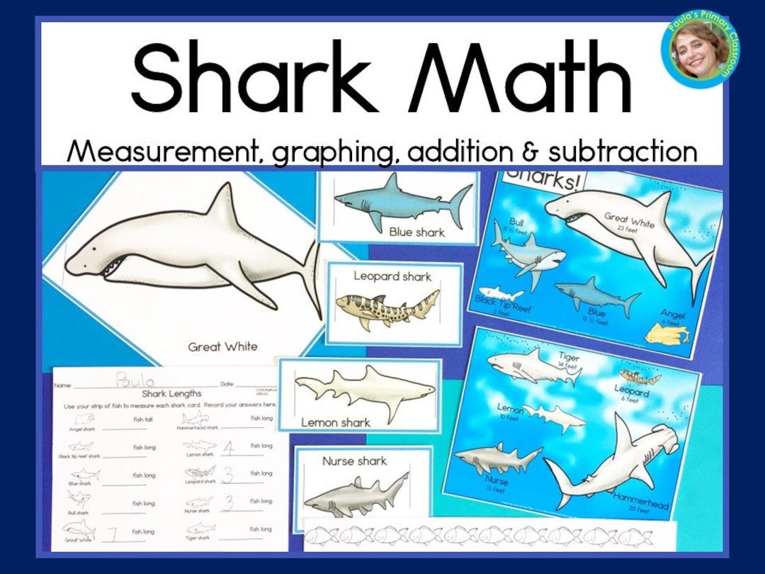 Shark Math With Measurement Graphing Addition and Subtraction - Etsy