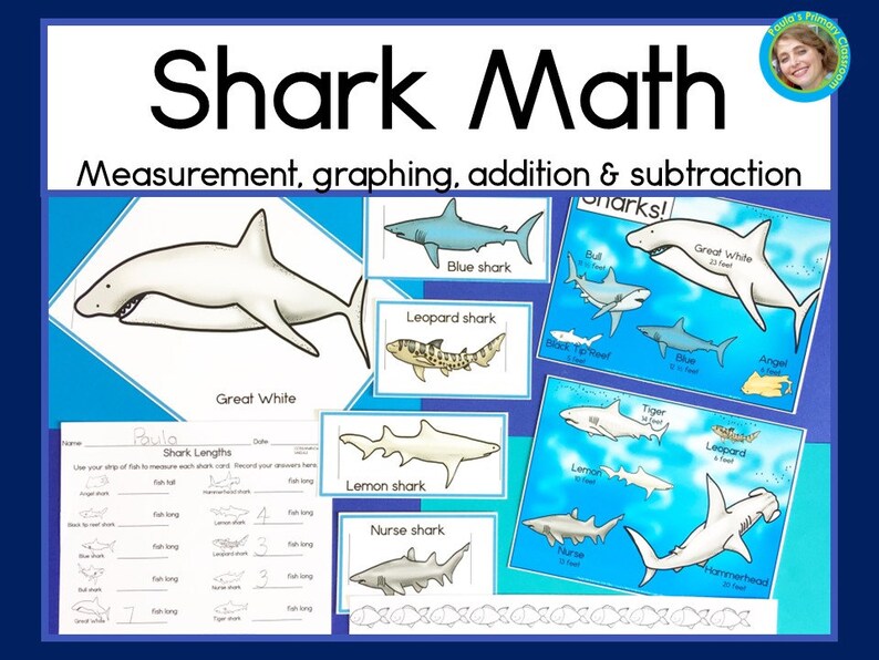 Shark Math With Measurement Graphing Addition and Subtraction - Etsy