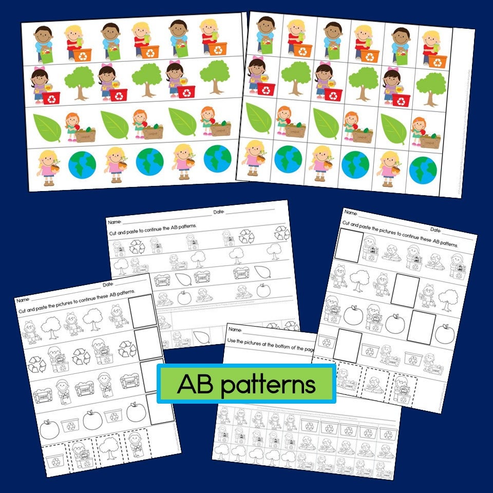 Earth Day | Conservation Math Center With AB, ABC, & ABB Patterns - Etsy