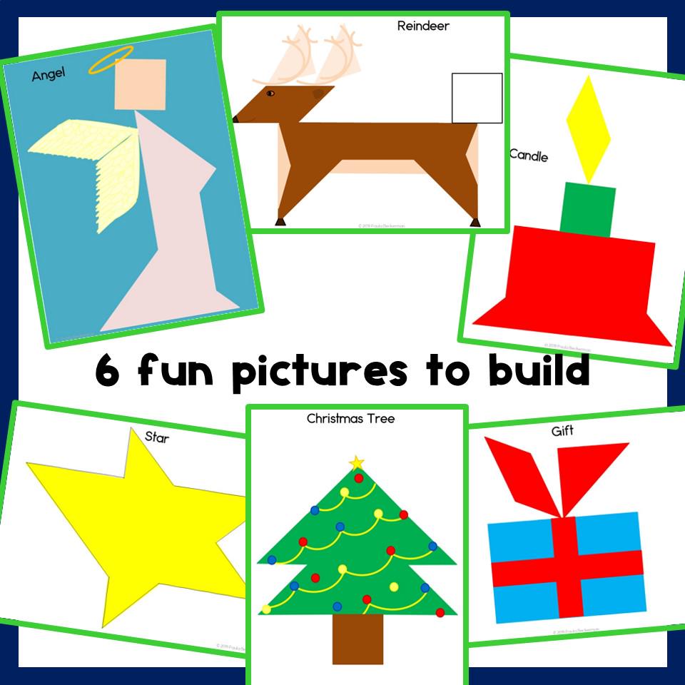 Christmas Tangram Puzzles | Printable Tangrams | 2D Shapes Math Center ...