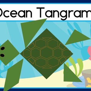 Ocean Tangram Puzzles Printable 2D Shapes Math Center - Etsy